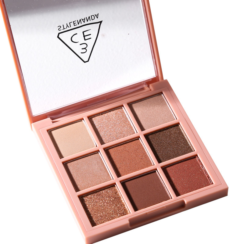 3ce眼影盘珠光哑光overtake南瓜色酒神盘9色九宫格水泥盘_虎窝淘