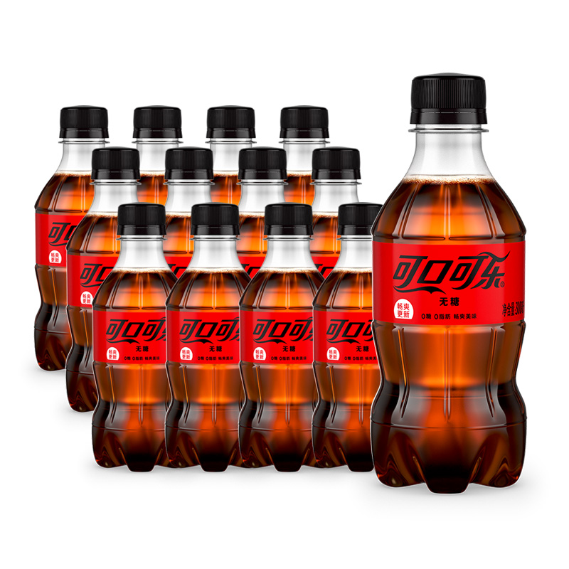 无糖零度可口可乐300ml*12瓶装迷你无糖零脂可乐整箱碳酸饮料汽水_虎窝淘