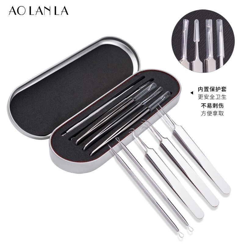AOLANLA不锈钢粉刺针套装挤痘挑痘痘黑头美容院专用细胞夹去痘祛_虎窝淘