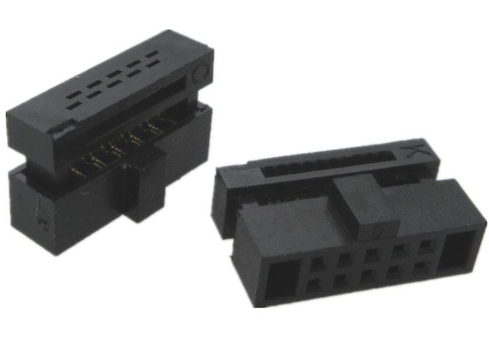 1.27mm间距DC3+FC-10p简易牛角插座压线插头排线连接器2*5pin_虎窝淘