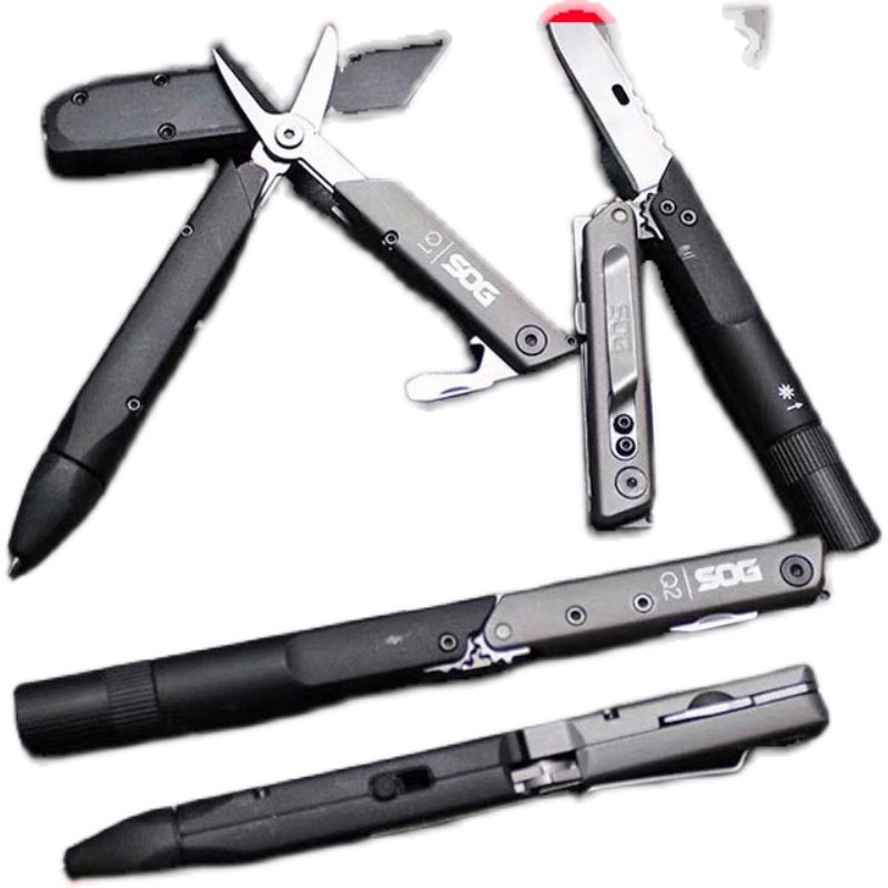 SOG索格Q1/Q2/Q3/Q4多功能工具钳战术笔形折叠剪刀具求生应急装备_虎窝淘