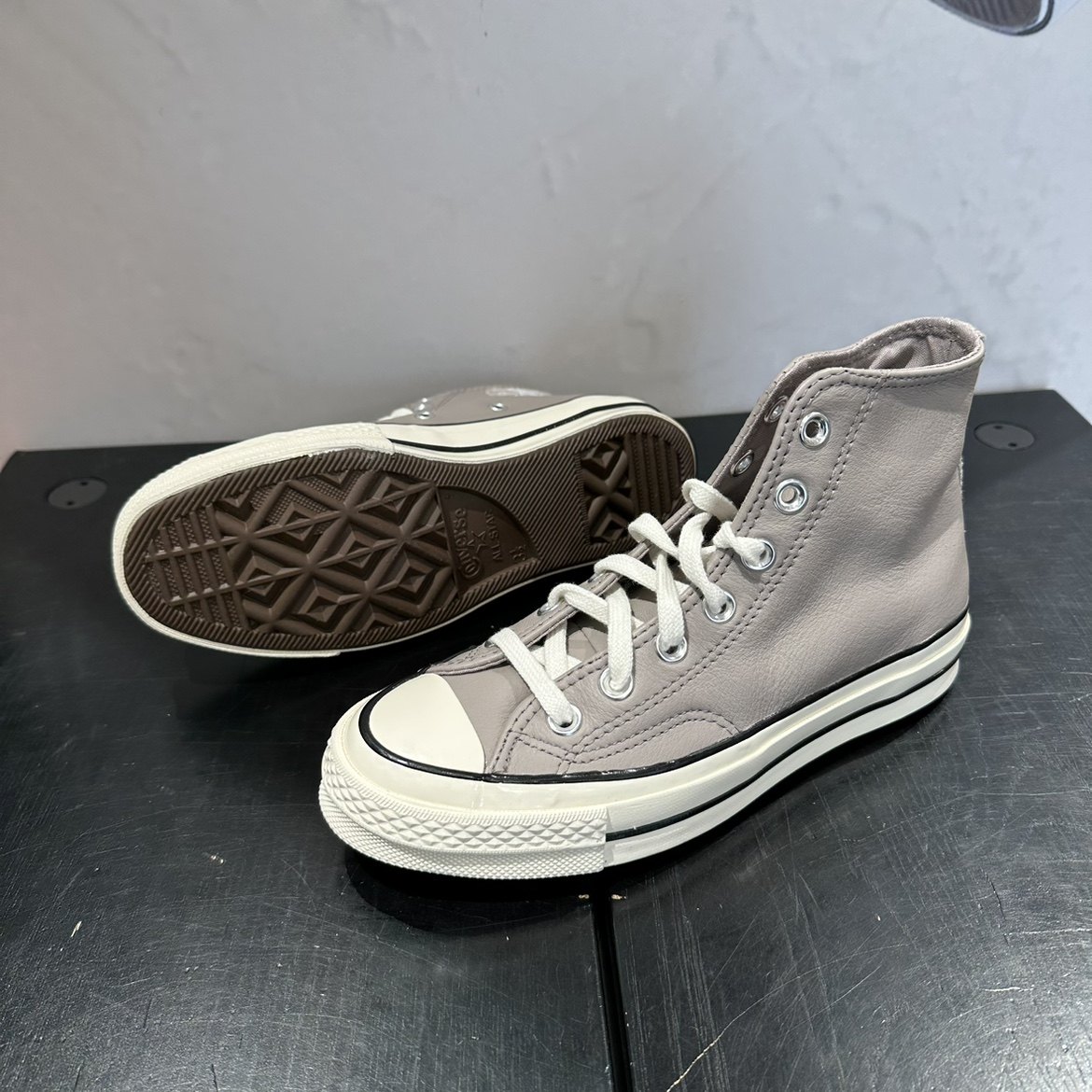 Converse匡威正品1970s灰色黑色牛皮高帮173130 173129不退换_虎窝淘