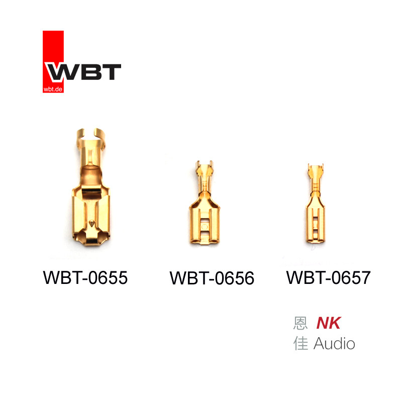 原装德国WBT线耳汽车音响喇叭插片6.3/4.8/2.8mm 0655 0656 0657_虎窝淘