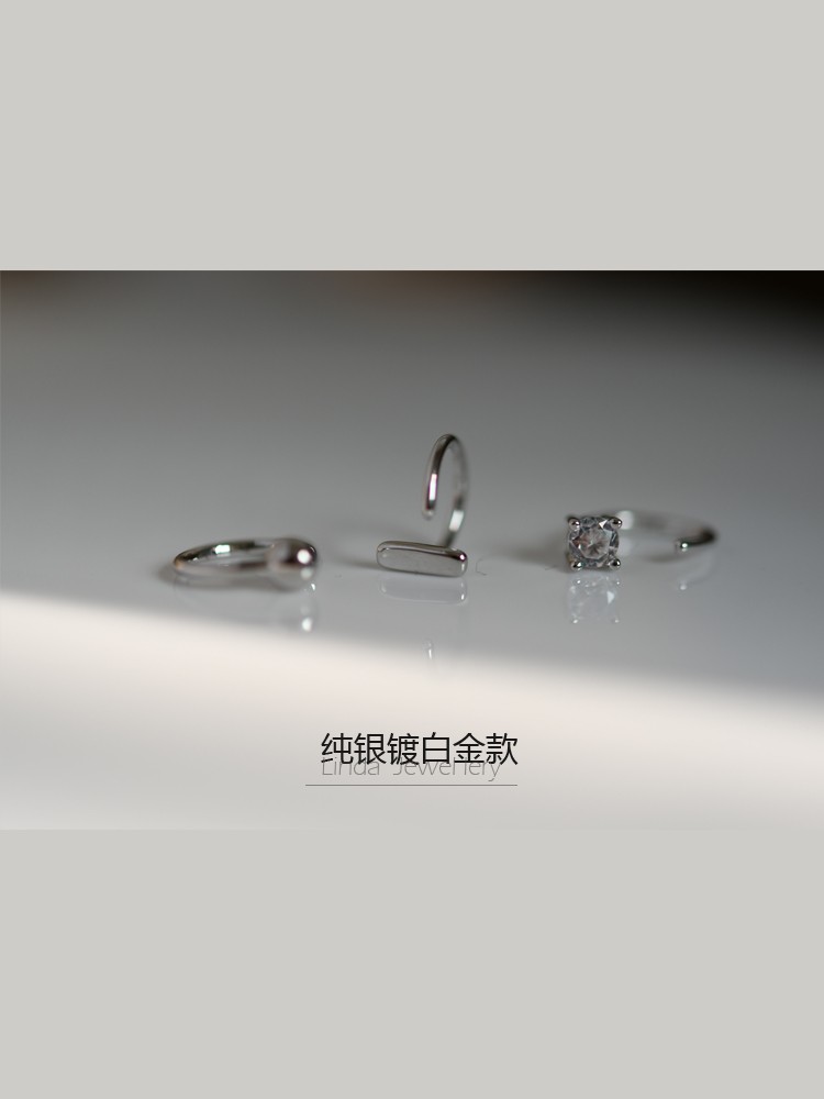 简约S925纯银耳钉女防过敏养耳洞耳饰金色耳环小巧耳骨钉INS耳圈_虎窝淘