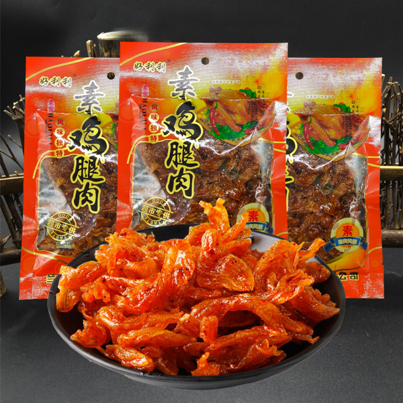 好利利素鸡腿肉辣条 8090后童年儿时怀旧香辣豆制品零食小吃102g_虎窝淘