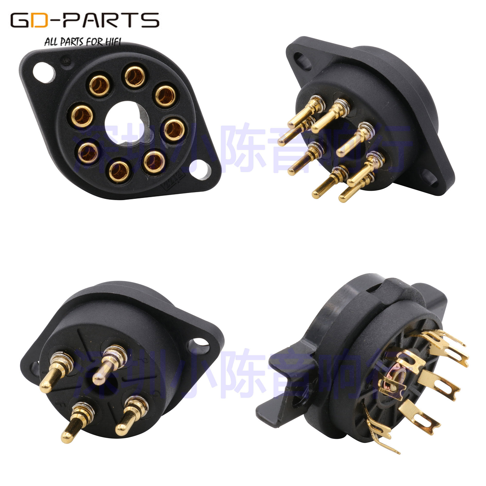 EIZZ大八脚电子管座4/8/9脚胆插座用于KT88 300B 12AX7 6SN7 274B_虎窝淘