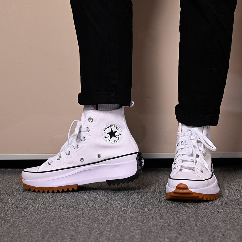 CONVERSE匡威正品2022新款女厚底帆布小白鞋休闲运动鞋166799C_虎窝淘