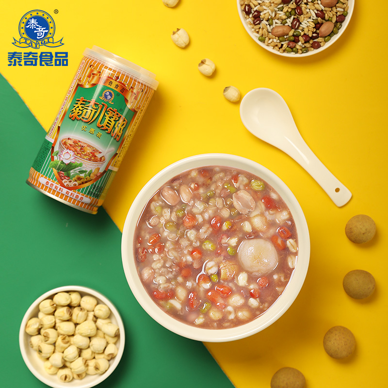泰奇八宝粥0添加速食粥桂圆莲子八宝粥优惠装单罐370g_虎窝淘