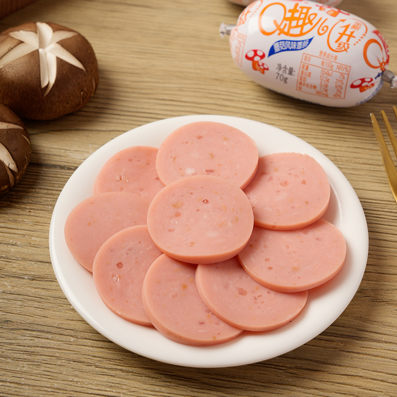 双汇火腿肠Q趣蘑菇味香肠70g*8支/袋泡面拍档休闲小吃儿童零食_虎窝淘