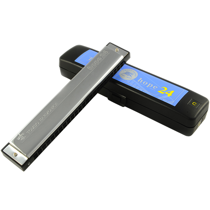 日本TOMBO通宝6624高水平演奏初学成人儿童新手复音HOPE24孔口琴_虎窝淘