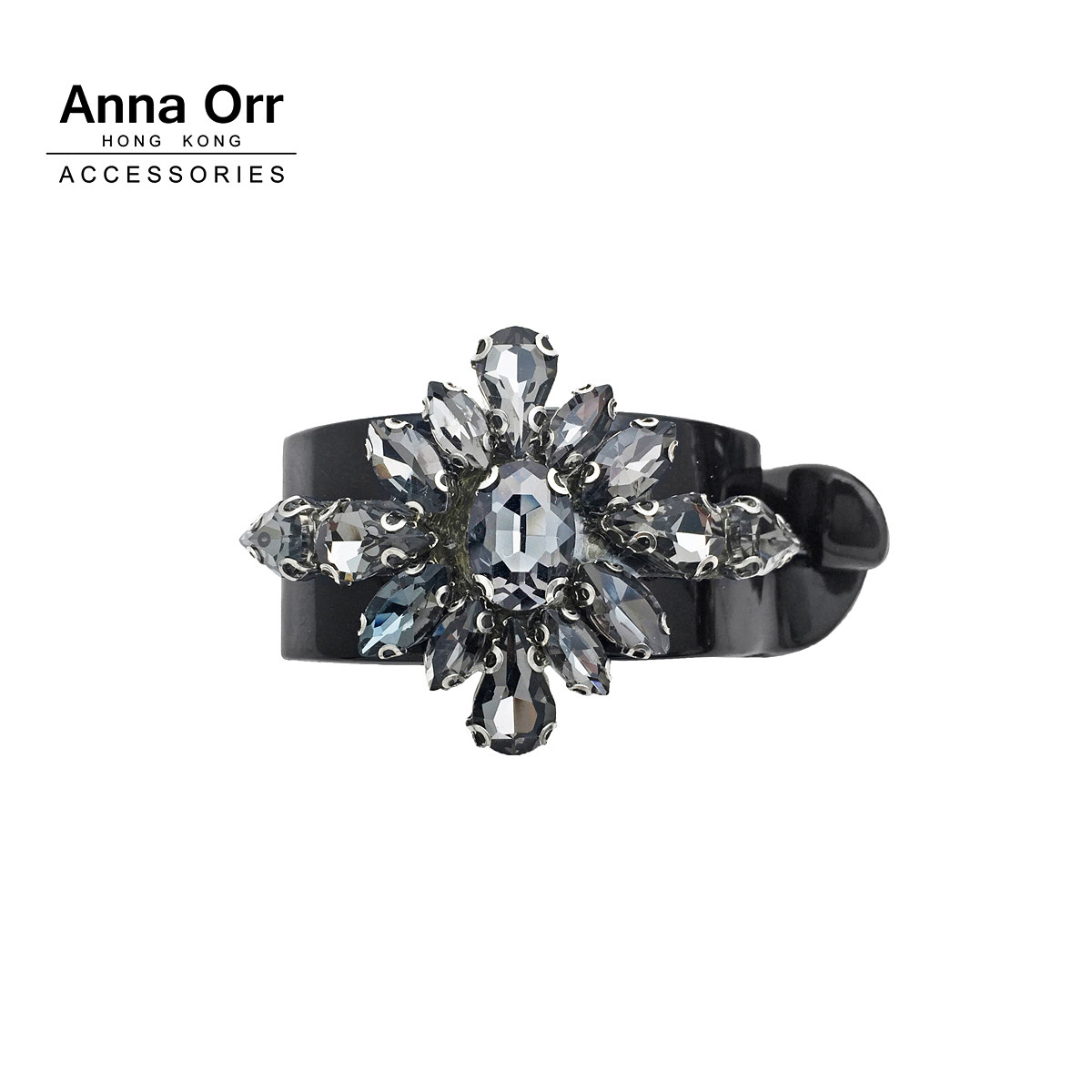 Anna Orr品牌发饰高级感进口氧化锆亮闪钻发夹马尾夹后脑勺束发扣_虎窝淘