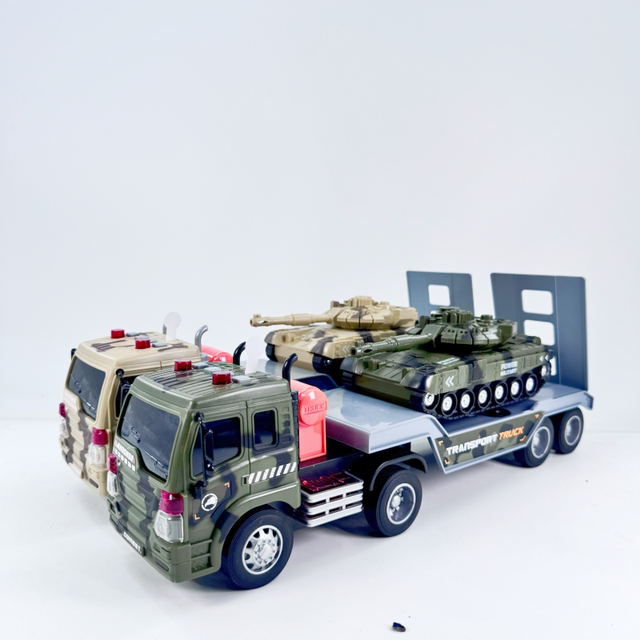 Tank car trailer Children's simulation inertial sound light plastic ...