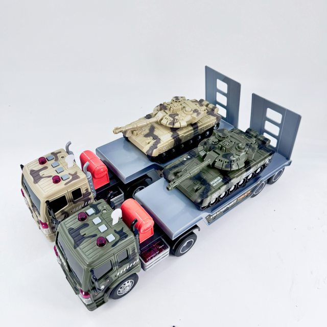 Tank car trailer Children's simulation inertial sound light plastic ...