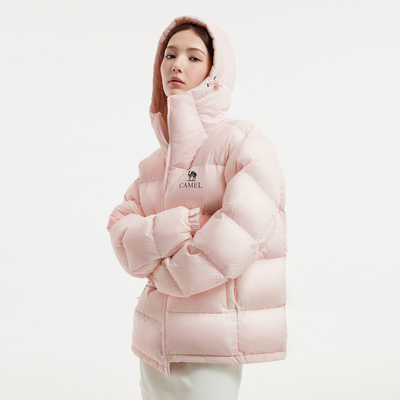 骆驼黑钻5女装羽绒服冬季2025情侣同款保暖连帽面包服羽绒外套男