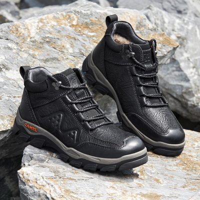 骆驼男鞋加绒保暖冬季新款雪地靴