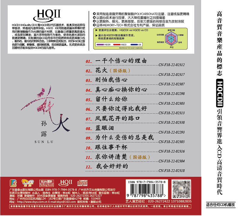 正版孙露新专辑《花火》HIFI试音碟煲机音乐发烧天碟HQCD2头版_虎窝淘