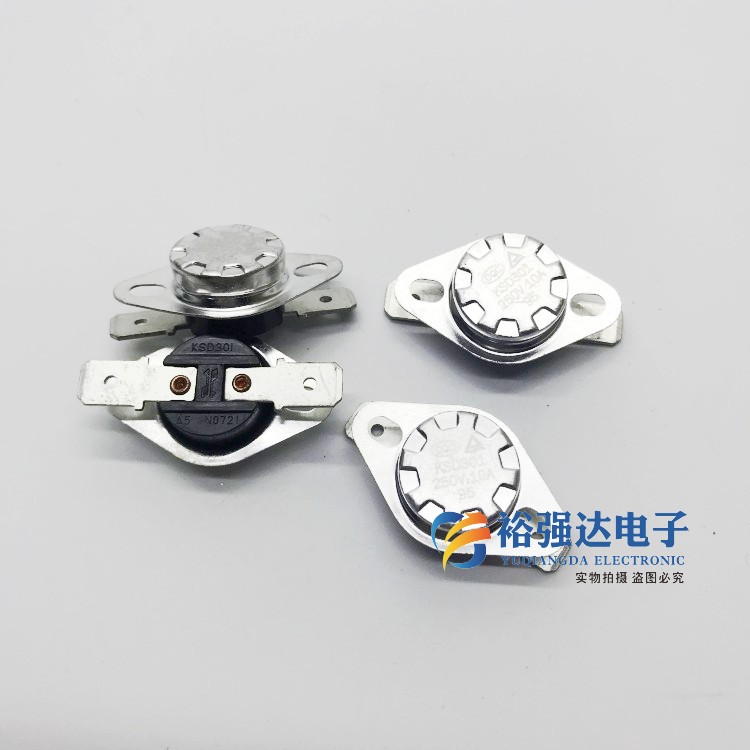 固定环平脚KSD301 95度常闭10A/250V突跳式温控热保护器连接器Y45_虎窝淘