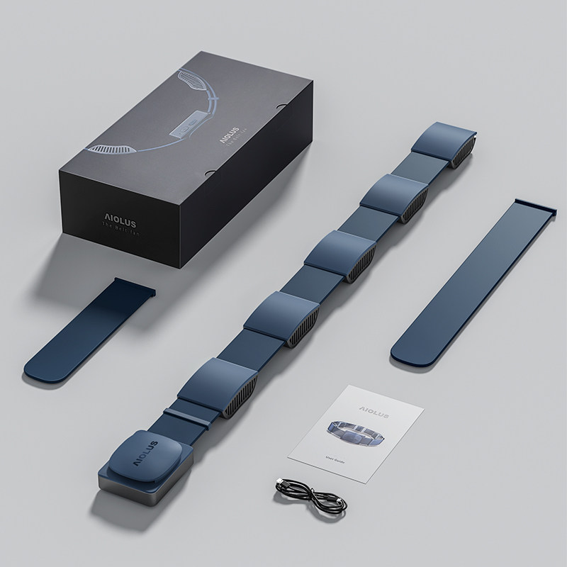 AIOLUS挂腰风扇便携式环腰风扇夏天运动降温神器充电钓鱼户外凉快_虎窝淘