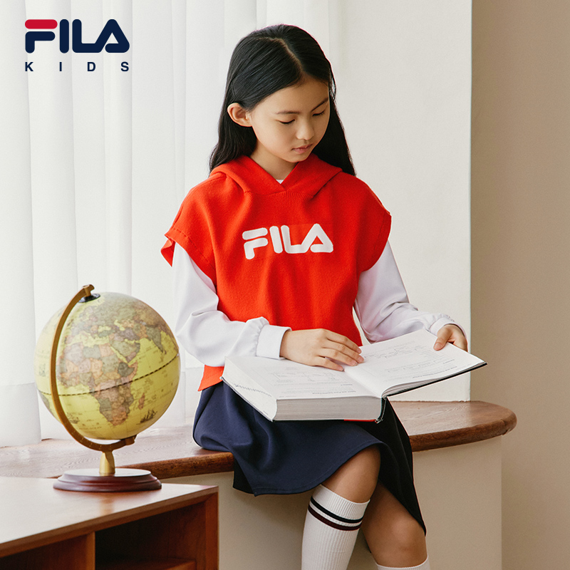 FILA KIDS斐乐童装女大童连衣裙秋季儿童宽松裙装两件套_虎窝淘