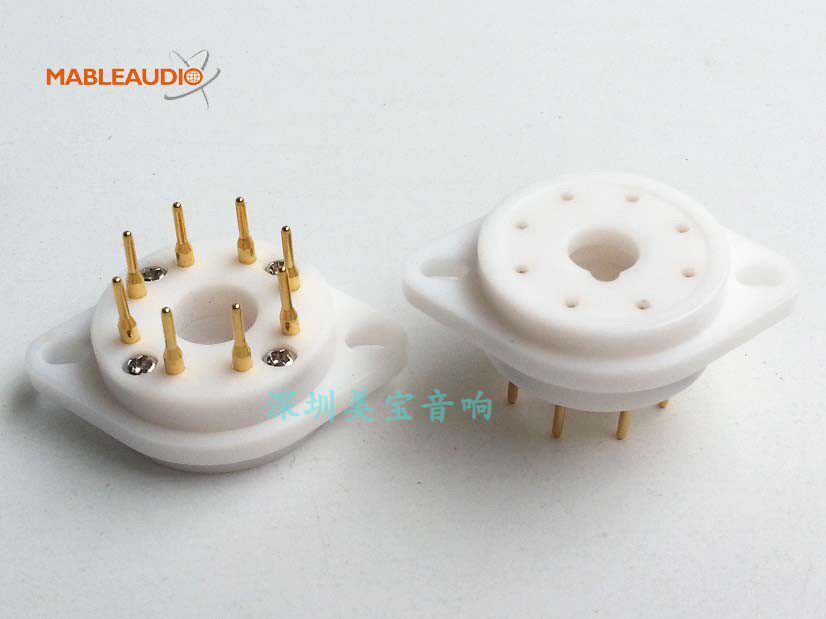 EIZZ特氟龙铁氟龙大8脚镀金电子管座 KT66 KT88 6SL7 6SN7 EL34_虎窝淘