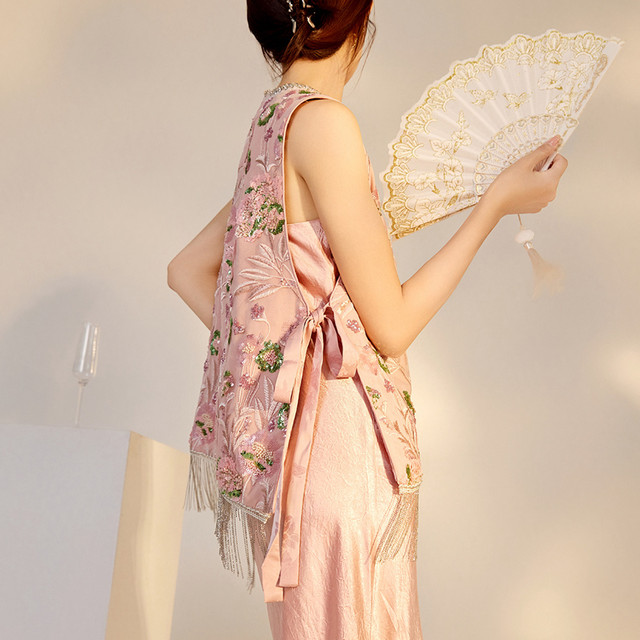 AYOMIS new Chinese style heavy industry flower beaded sequin ...