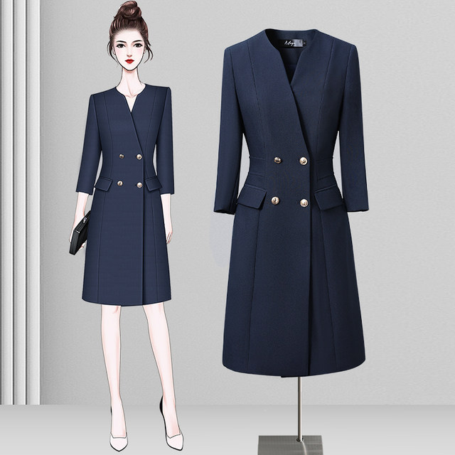 Professional dress high -level women's clothing seven -point sleeveless ...