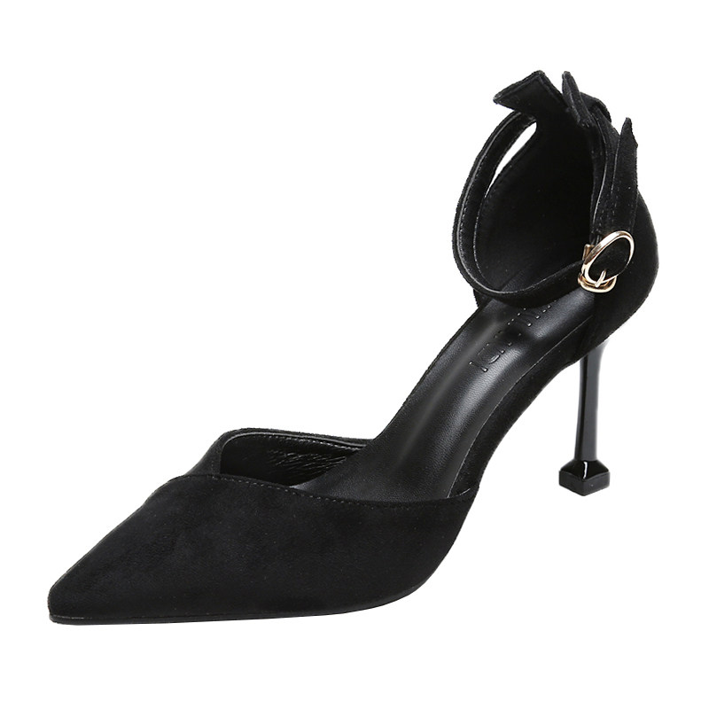 春夏一字扣包头凉鞋女30小码313233大码41一43大号44尖头高跟单鞋_虎窝淘