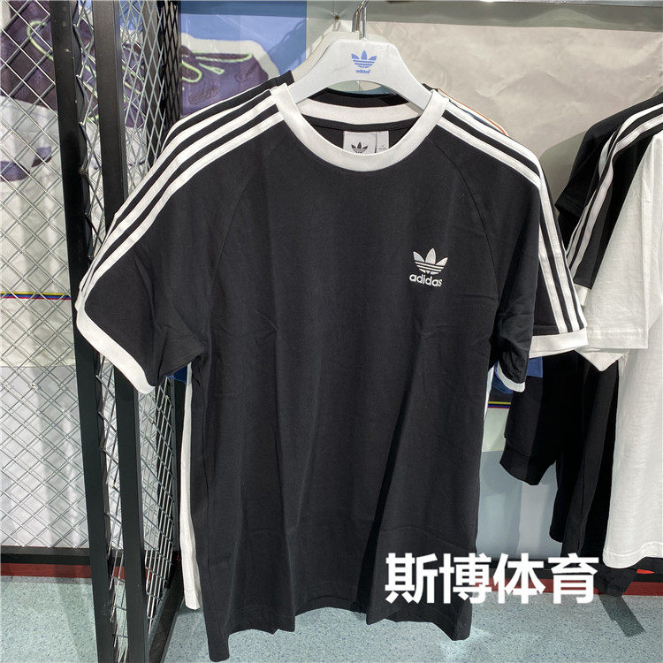阿迪达斯短袖男女三叶草三条杠经典圆领T恤 IA4846 CW1203 GN3494_虎窝淘
