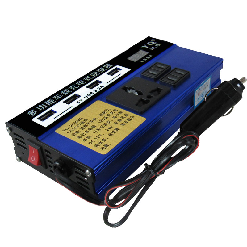 多功能车载逆变器12V24V转220V汽车货车通用充电器逆变转换升压器_虎窝淘