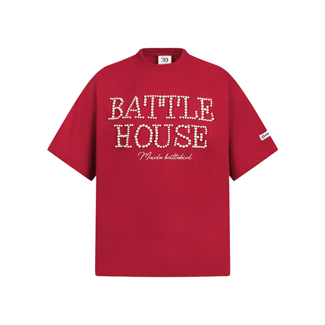 Billionaire Boy BUFU American retro beaded letter short-sleeved T-shirt ...