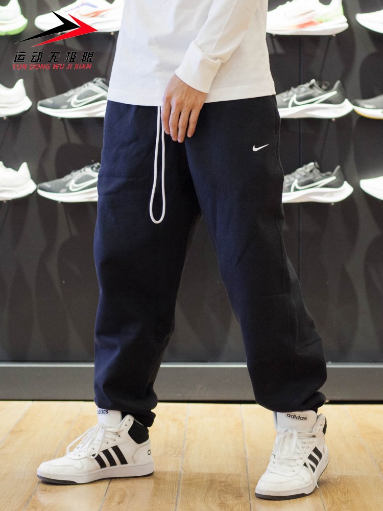 正品耐克男裤2022冬款加绒保暖运动裤束脚收口长裤DA0330-010-063_虎窝淘