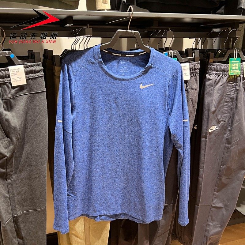 耐克男装2022秋新款运动健身跑步速干透气圆领T恤 DD4755-010-451_虎窝淘