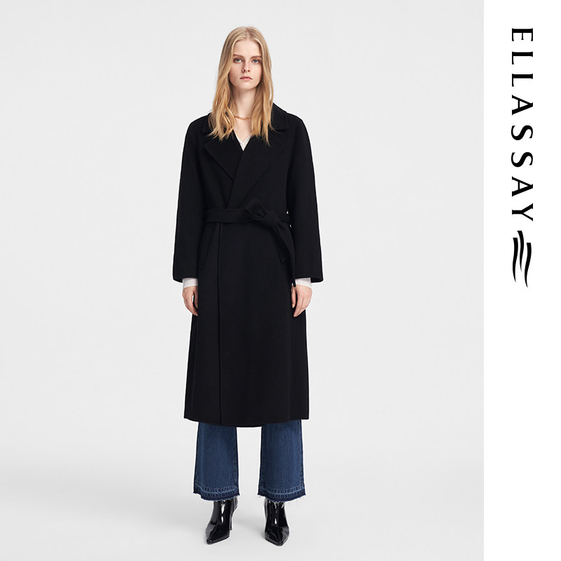 ELLASSAY歌力思23秋冬新款羊毛羊绒美拉德老钱风西装式呢大衣外套_虎窝淘