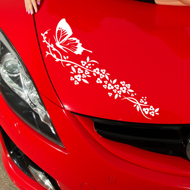 Personalized reflective butterfly car stickers door bumper light ...