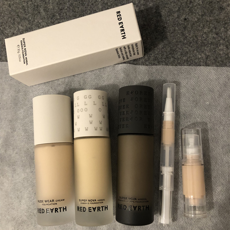 red earth红地球养肤粉底液新款明星草本精华粉底液分装试色小样_虎窝淘