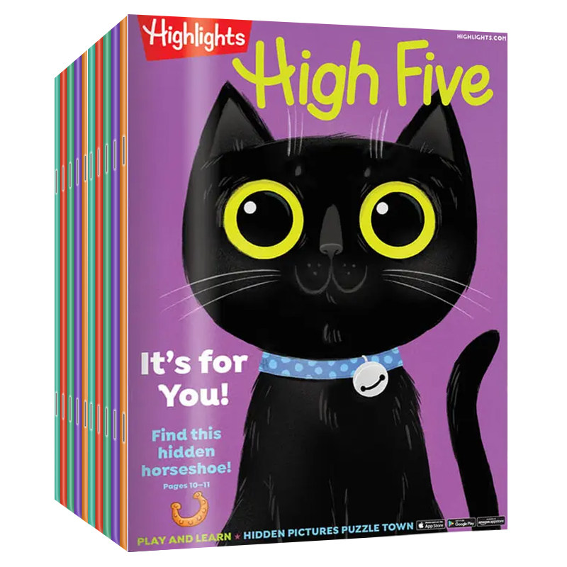 【打包订购/赠音频/可点读】Highlights High Five 2023/24年订阅美国英文绘本杂志2-6岁儿童阅读支持毛毛虫点读英语 ...