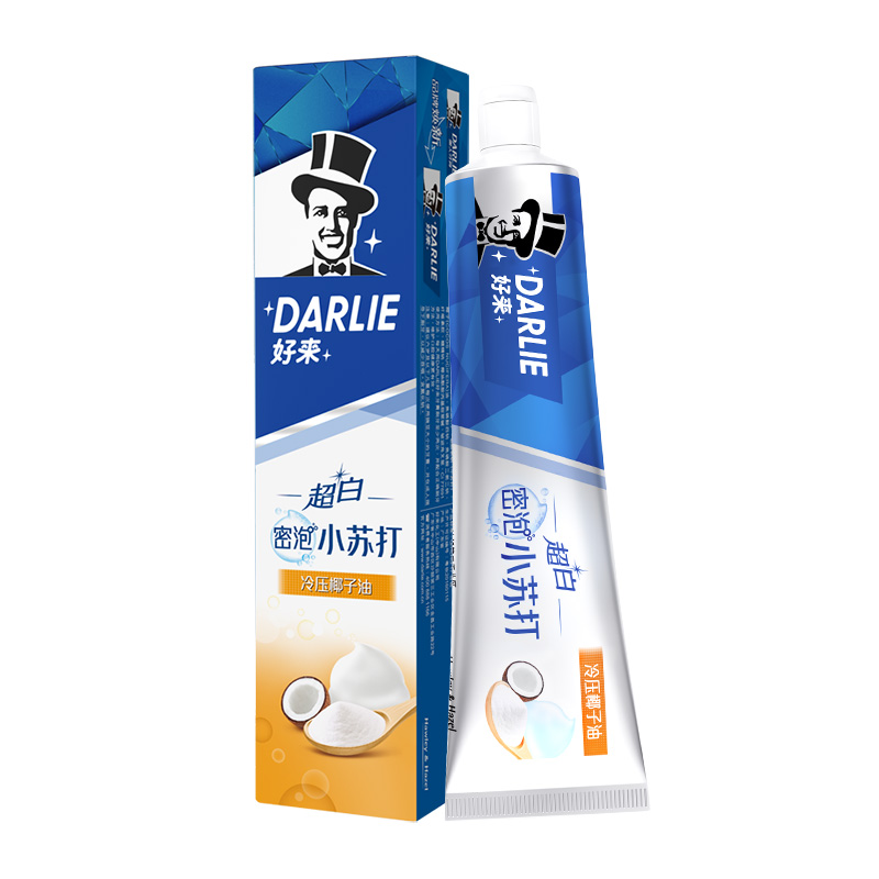 DARLIE好来(原黑人)牙膏超白密泡小苏打190g含天然椰子油洁齿去渍_虎窝淘