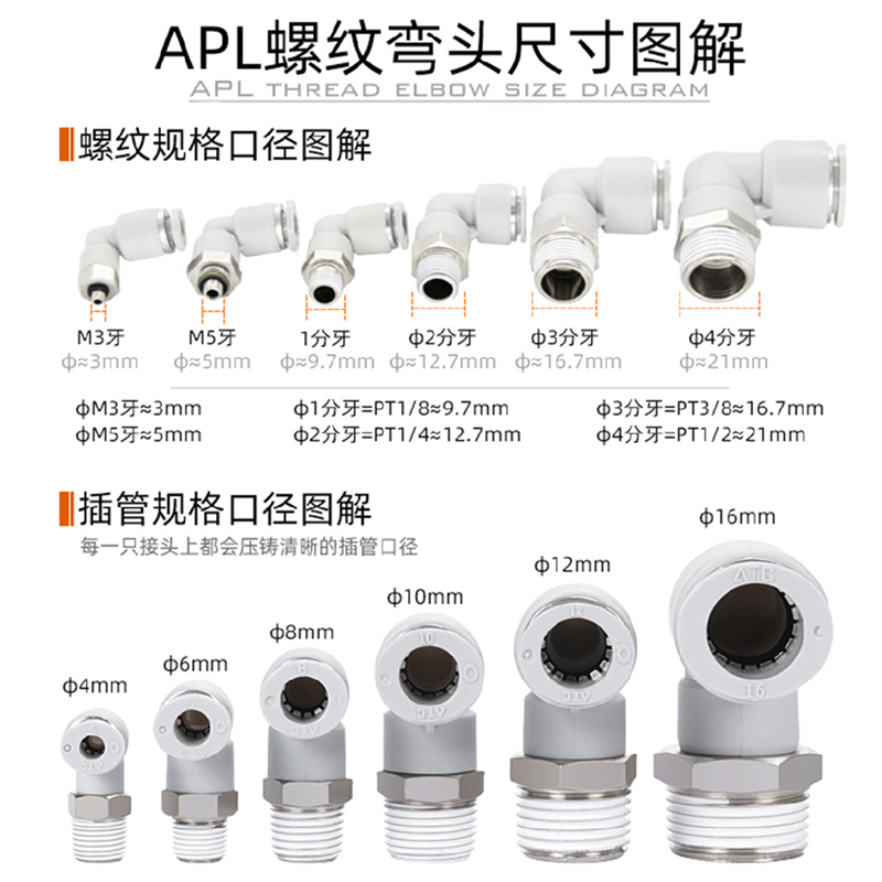 现货亚德客原装快速接头螺纹弯头 PL6-01 PL601 PL601D PL601-S_虎窝淘