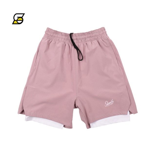 SLAMBLE summer new American fake two -piece basketball shorts men's ...