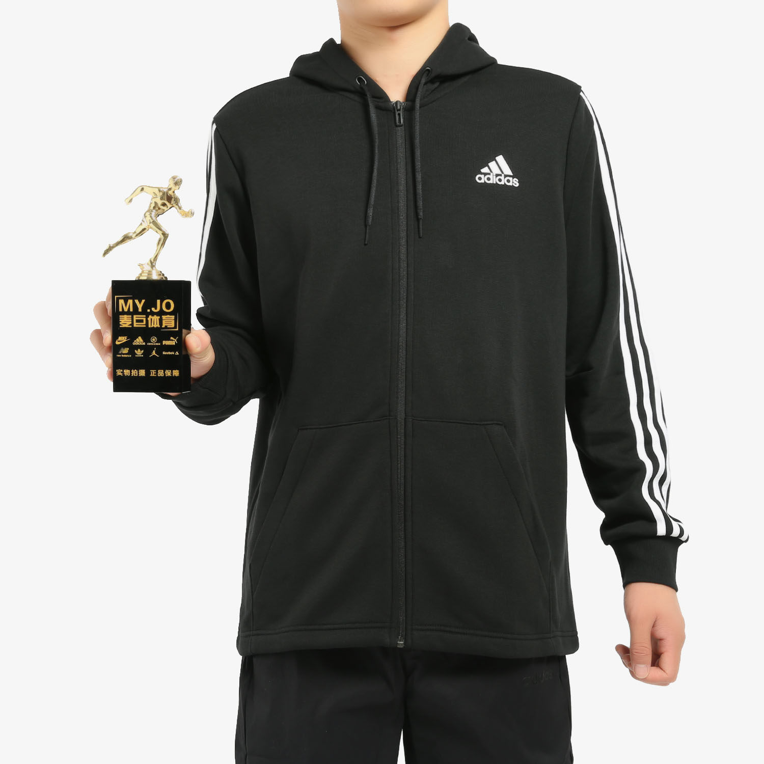 Adidas/阿迪达斯正品 2019新款男子运动休闲连帽夹克外套 DT9896_虎窝淘