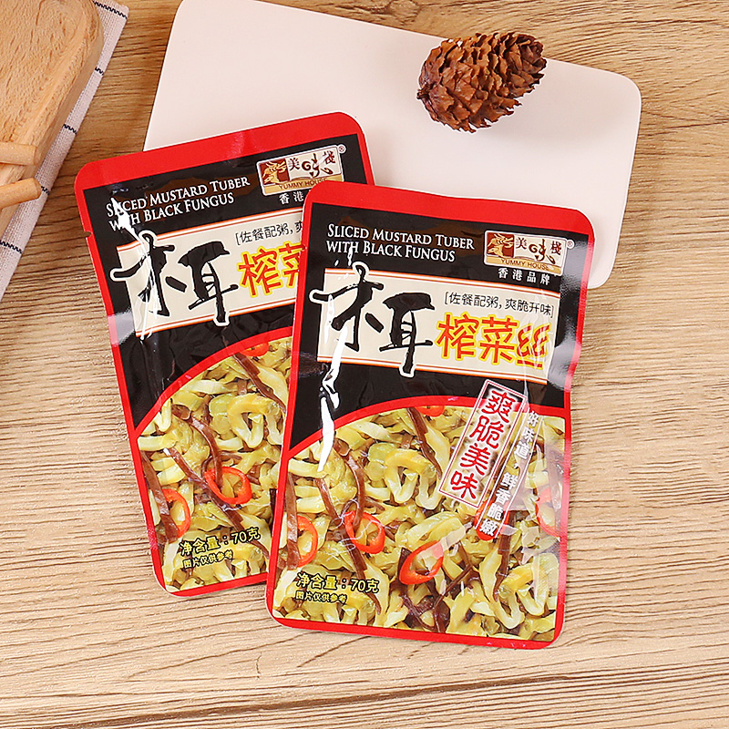 香港品牌美味栈木耳榨菜丝210g/(70g*3)佐膳凉拌下饭口味菜_虎窝淘