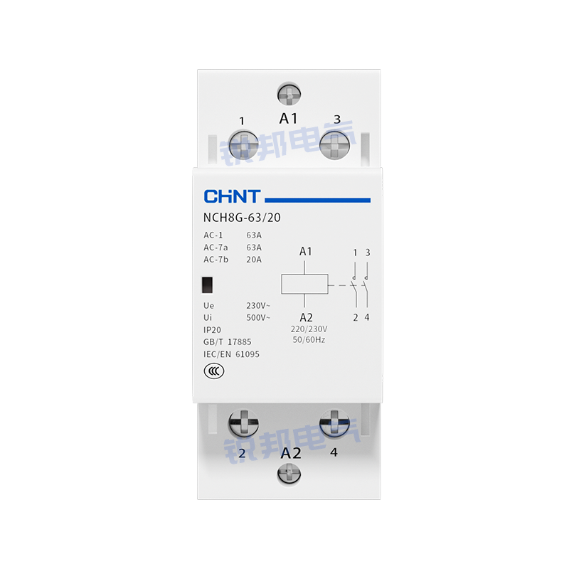 正泰小型家用交流接触器NCH8G-20/20 220V导轨式CDCH8S 63A25A 2P_虎窝淘