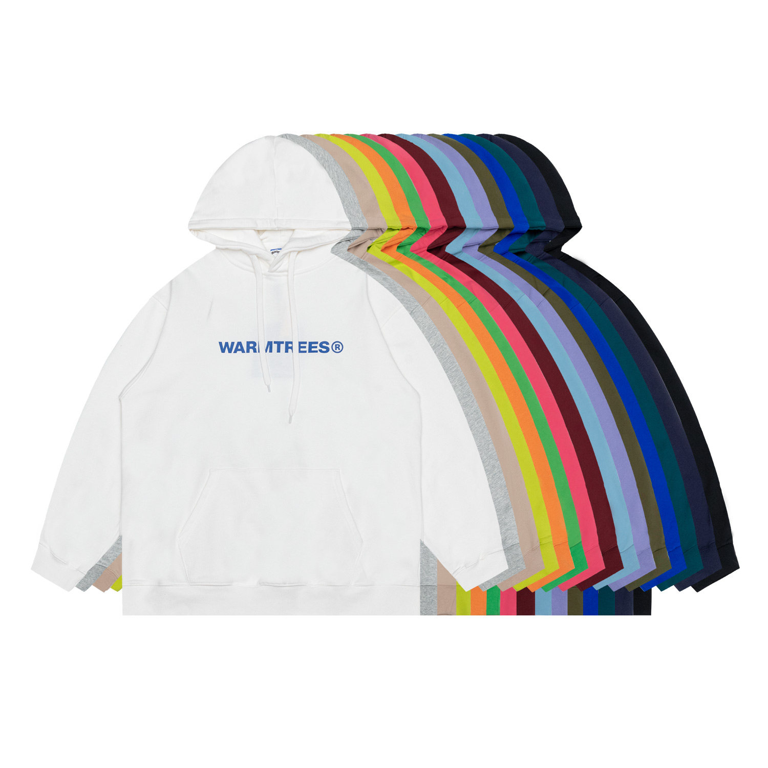 WARMTREES品牌LOGO印花连帽卫衣基础款街头日系_虎窝淘