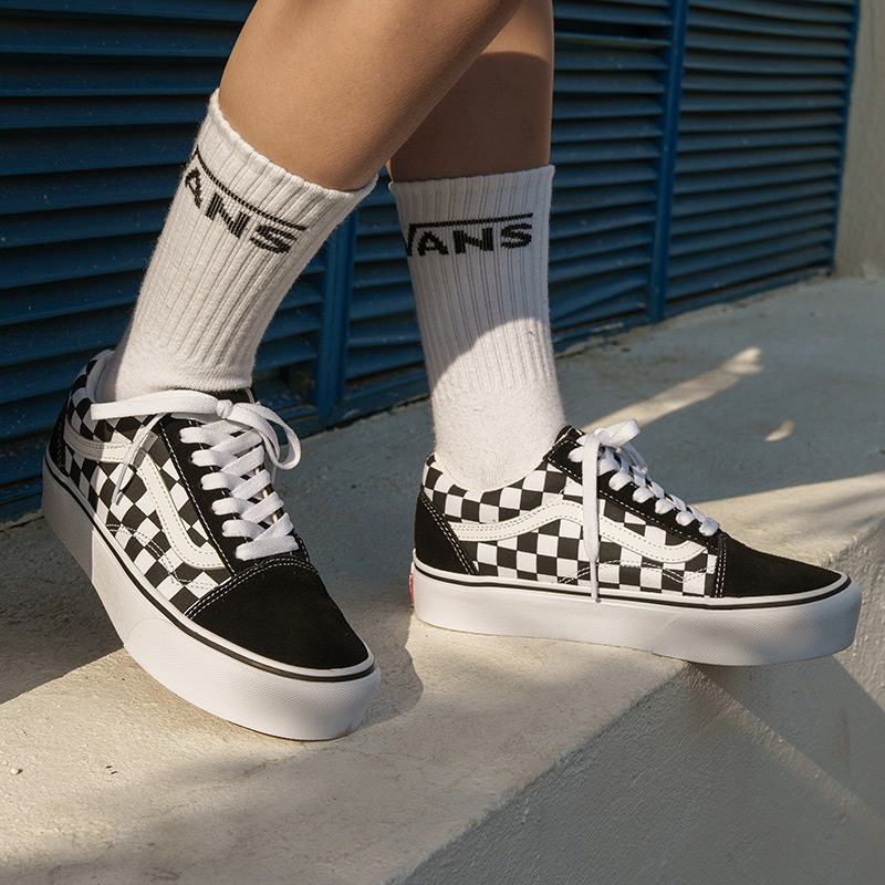 【风尚日】Vans范斯官方 Old Skool黑白棋盘格休闲女鞋板鞋_虎窝淘