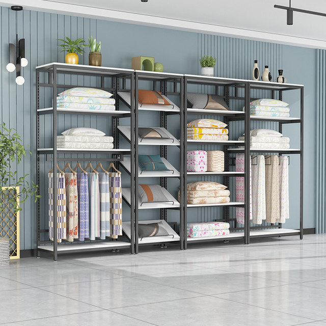 Home textile store shelves adjustable display racks Four-piece sets of ...