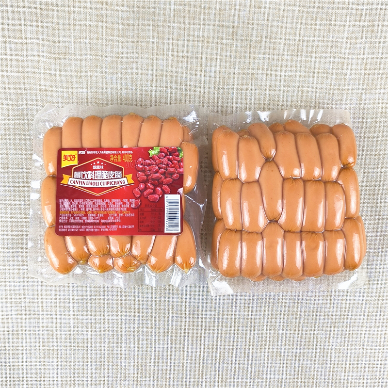 美好烟熏味餐饮料理脆皮肠400gx10袋即食火锅火腿肠休闲食品_虎窝淘