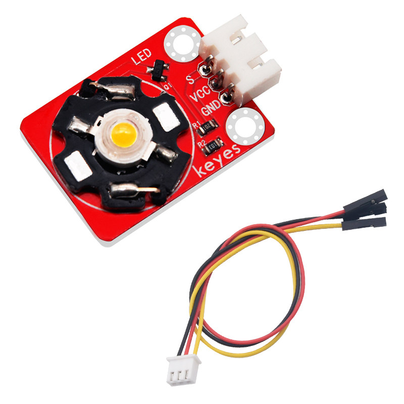 KEYES LED模块3W大功率暖白色LED传感器模块适用arduino microbit_虎窝淘