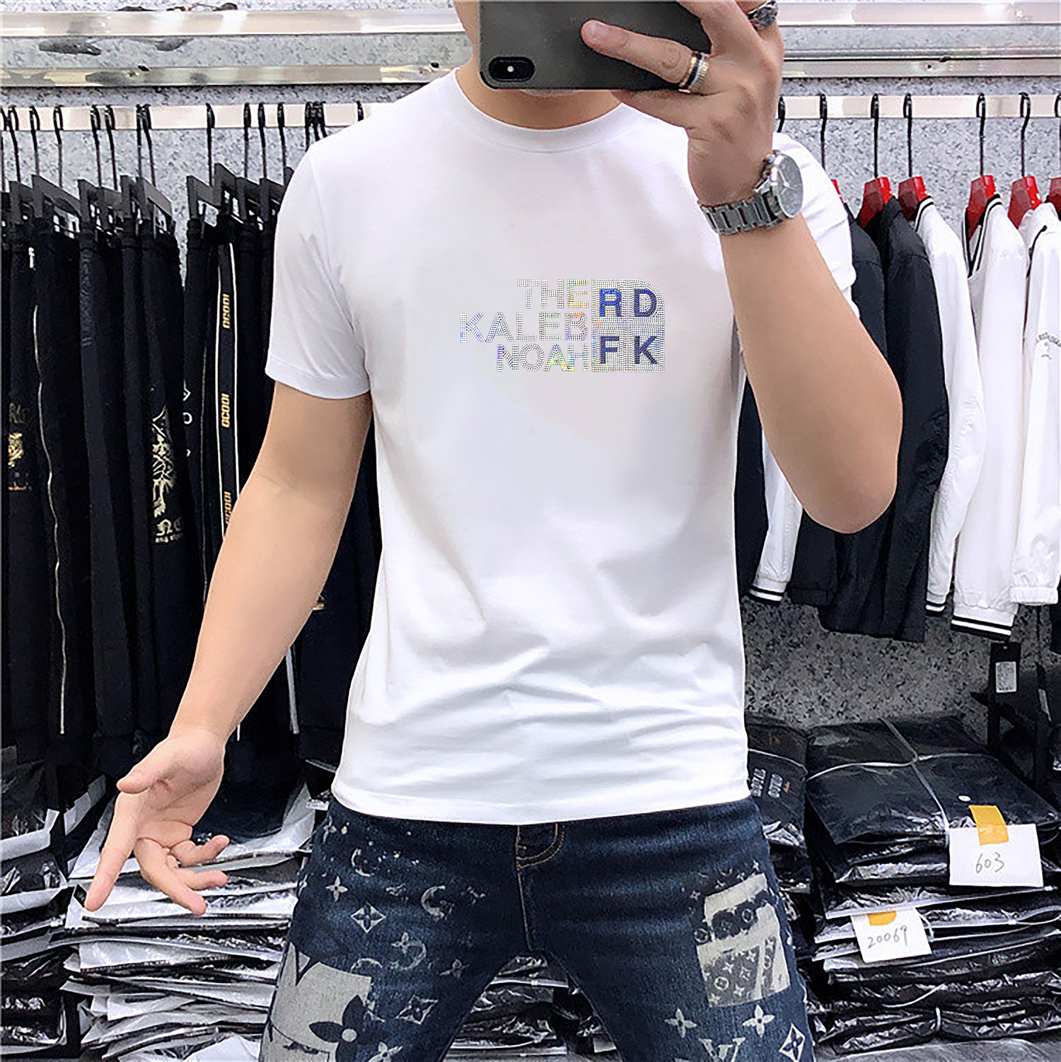 THE KALEB NOAH圆领t恤2023男女纯棉上衣凉感短袖打底衫纯棉潮流_虎窝淘