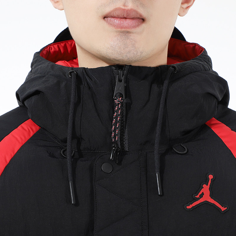 耐克棉服外套男装2023夏季新款连帽黑色运动服夹克棉衣DA9807-010_虎窝淘