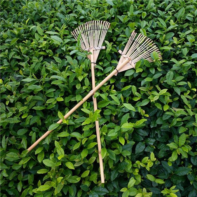 竹耙子园艺农具园林农用工具草耙搂草搂落叶大耙子竹熊手道具耙小_虎窝淘